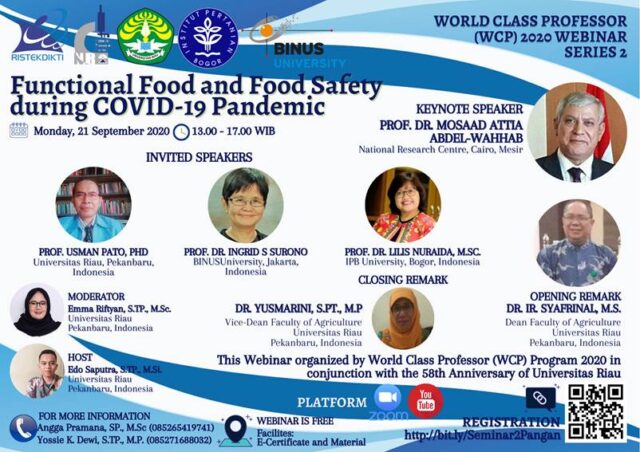 World Class Professor 2020 – Invited Speaker at Universitas Riau ...