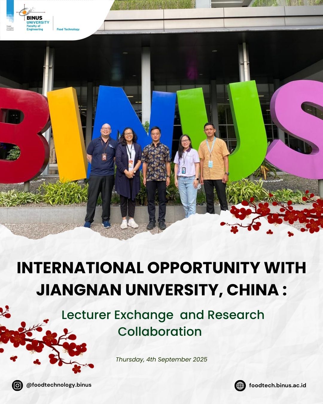 Food Technology BINUS Sambut Kolaborasi Internasional dengan Jiangnan ...